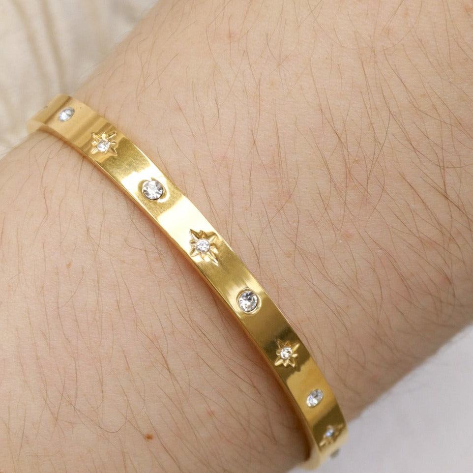 Sandy | Stainless Steel 18K Gold Plated Cuff Bangle